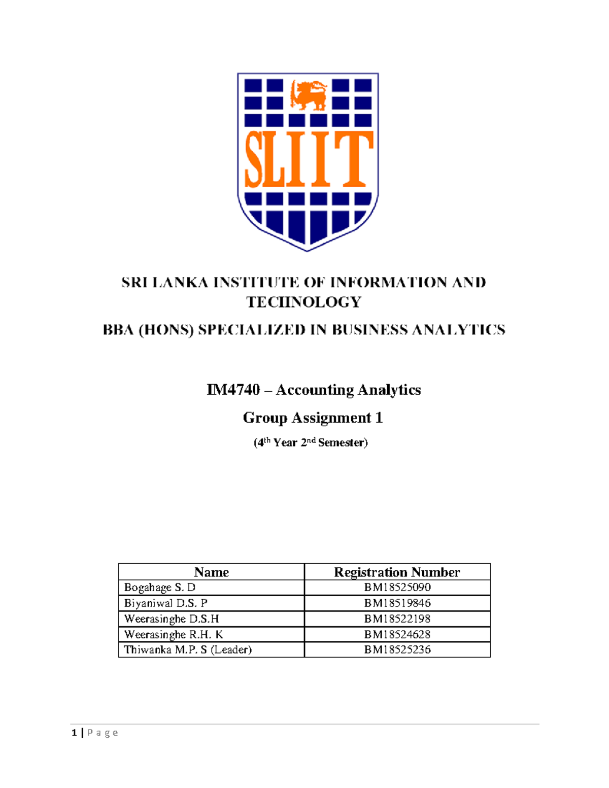 AA-Assignment 1 Dataset 06 - IM47 40 – Accounting Analytics Group ...