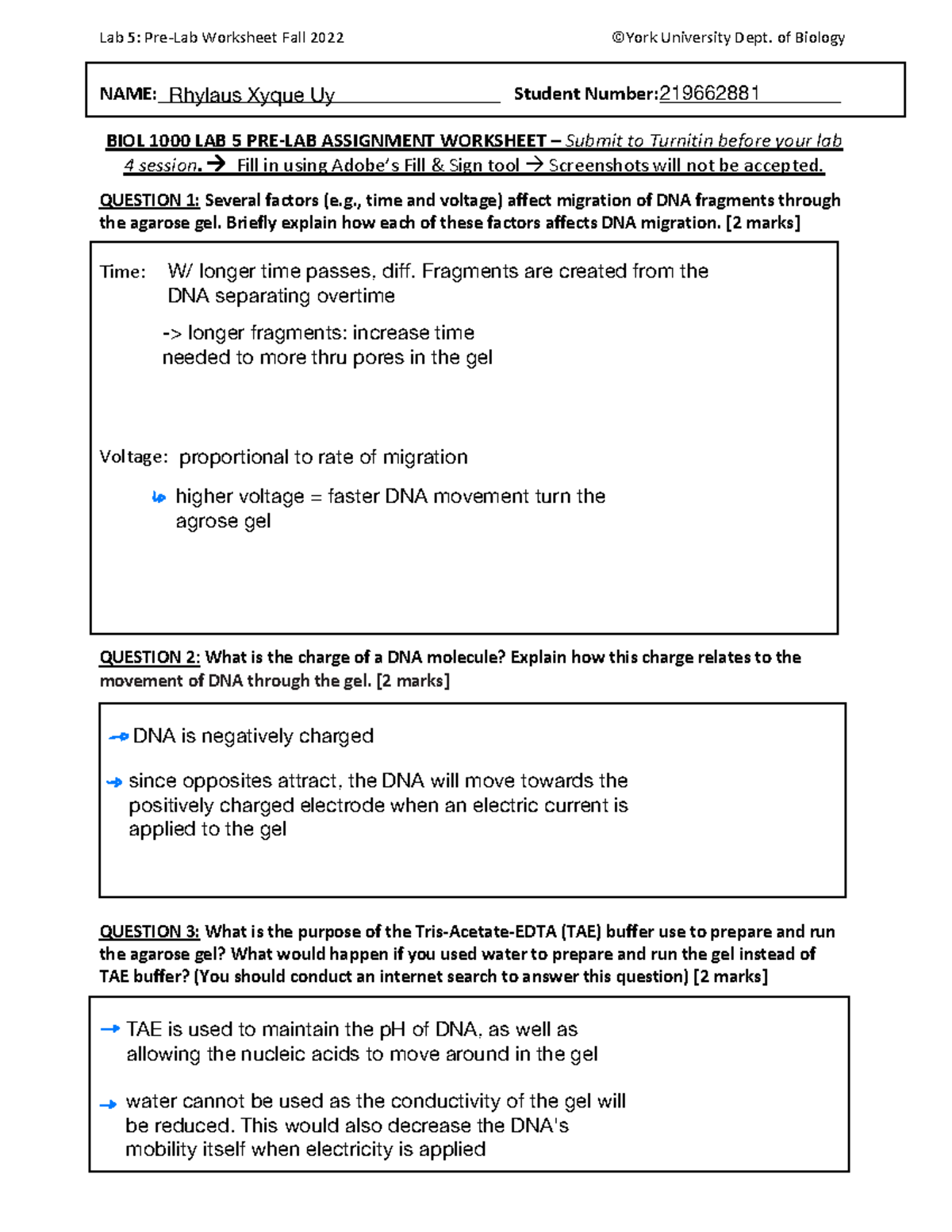 Lab 5 Pre-Lab Worksheet F22 - of Biology NAME:__________________________________ Student - Studocu