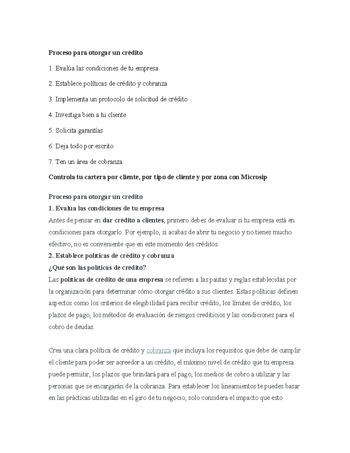 Proceso para otorgar un crédito - Evalúa las condiciones de tu empresa ...