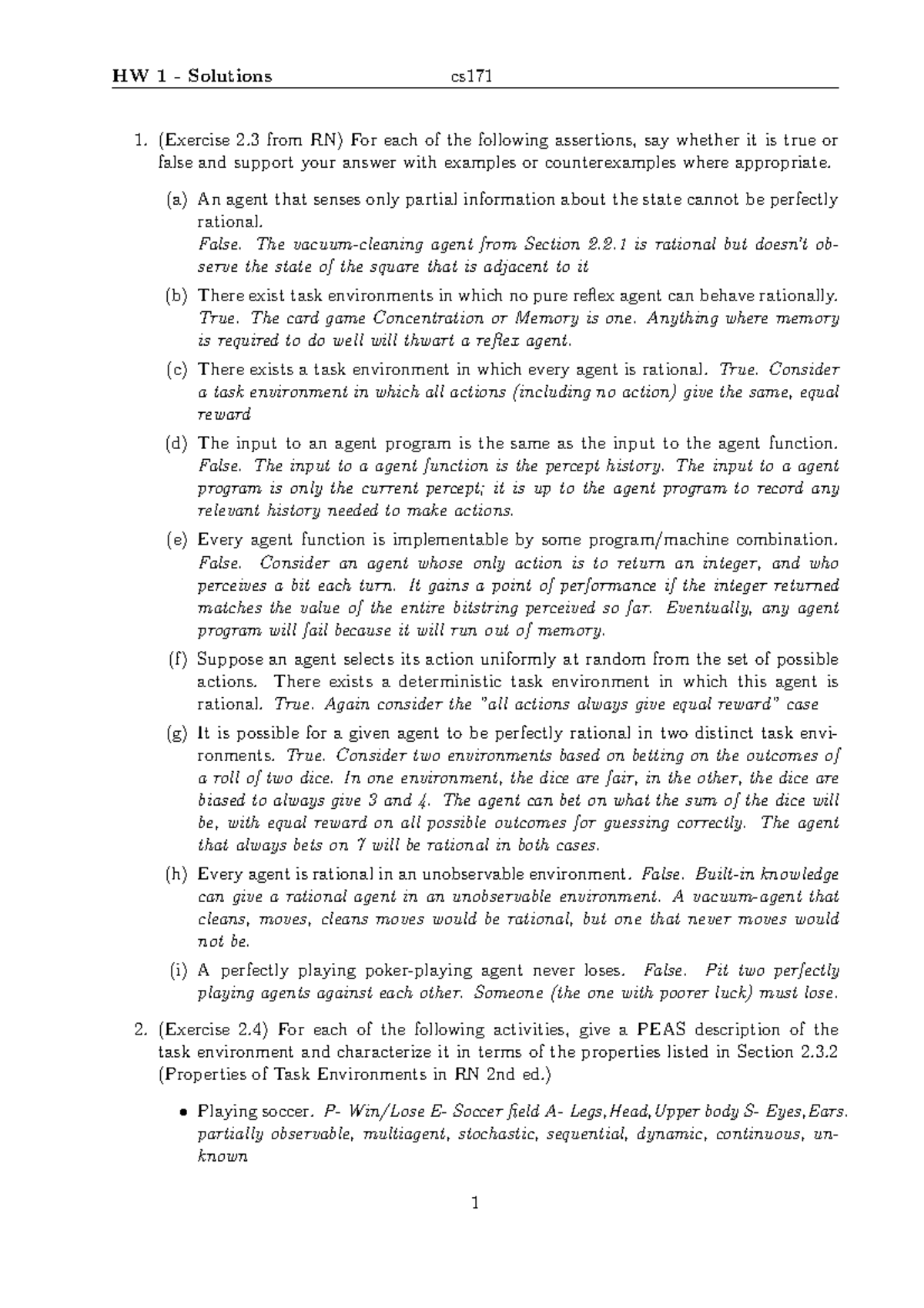 Cs171 hw1 solutions - Homework on embedded systems. This to help you ...