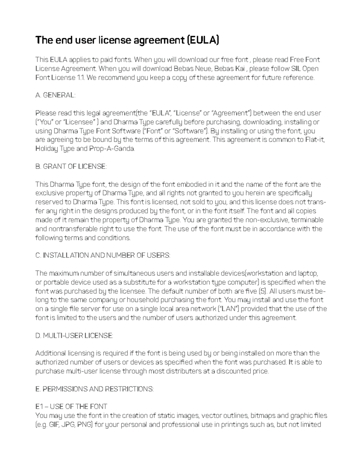 Bebas Neue - SIL Open Font License 1 - The end user license agreement ...