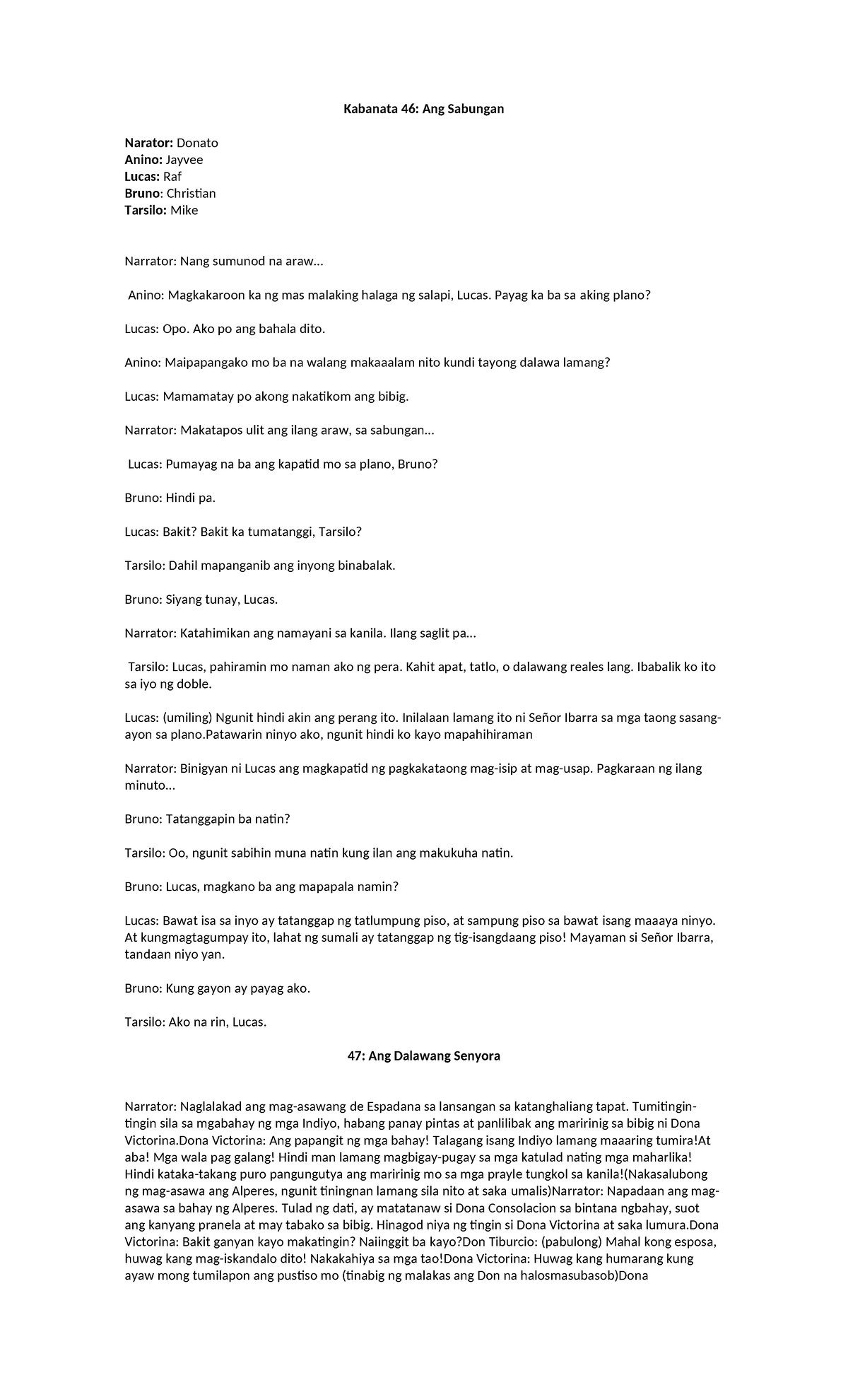 Kabanata 46-50 NOLI ME TANGGERE ISKRIP - Kabanata 46: Ang Sabungan ...