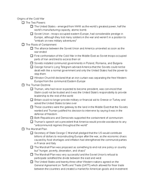 Give Me Liberty - Chapter 25 APUSH Notes - What were the major events ...