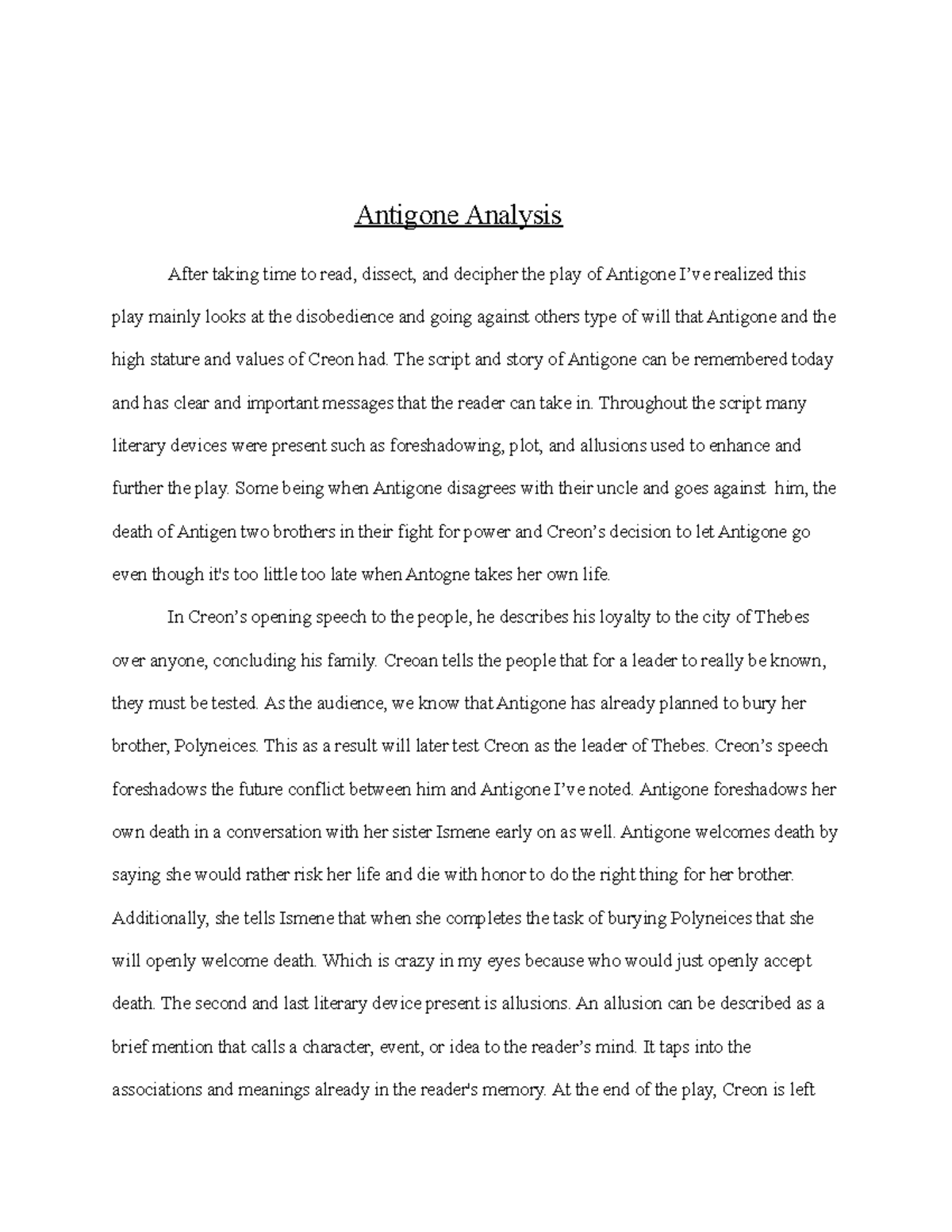 Antigone Anaylsis Worksheet-2 - Antigone Analysis After taking time to read, dissect, and ...