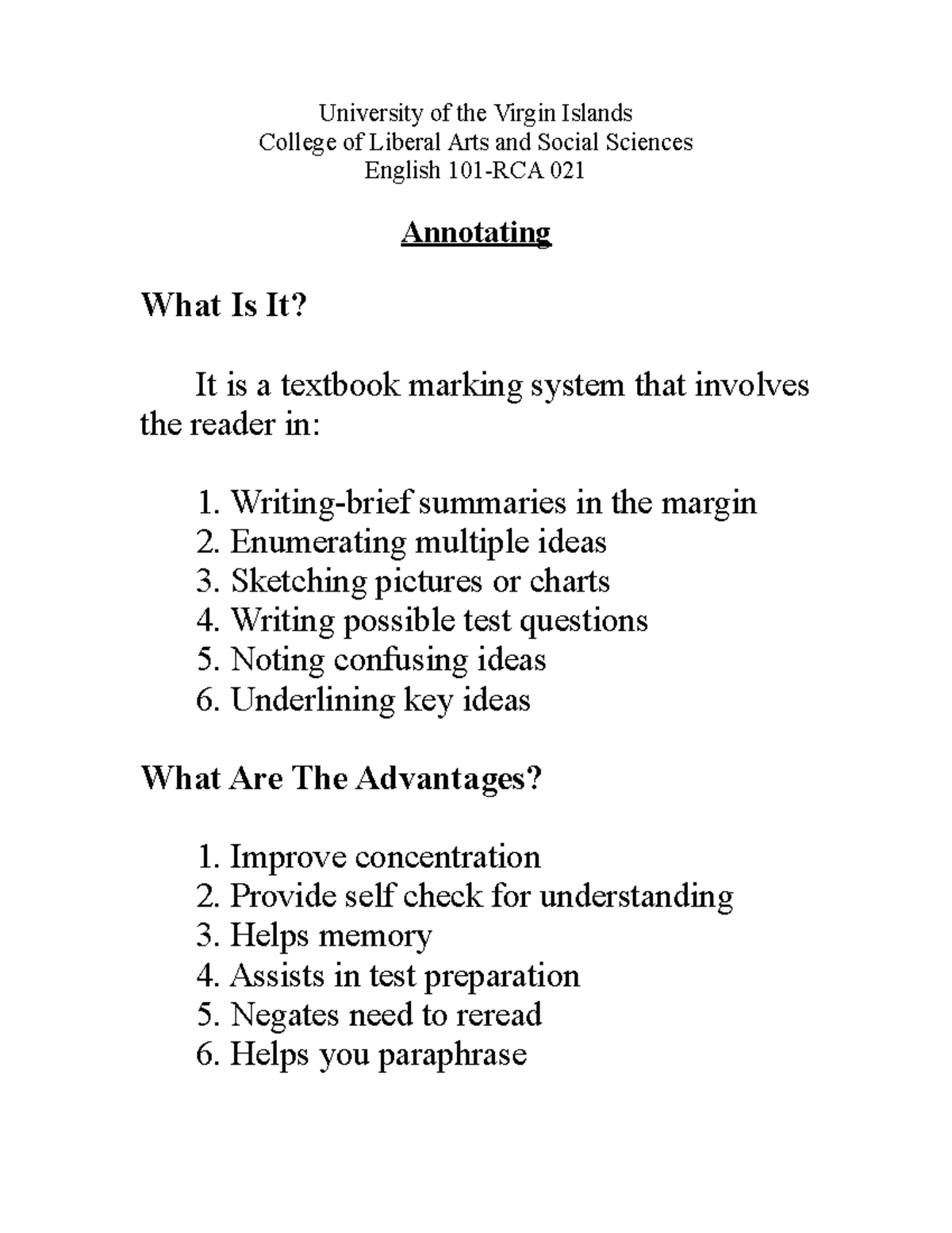 Annotation handout - important stuff that might be useful to you ...