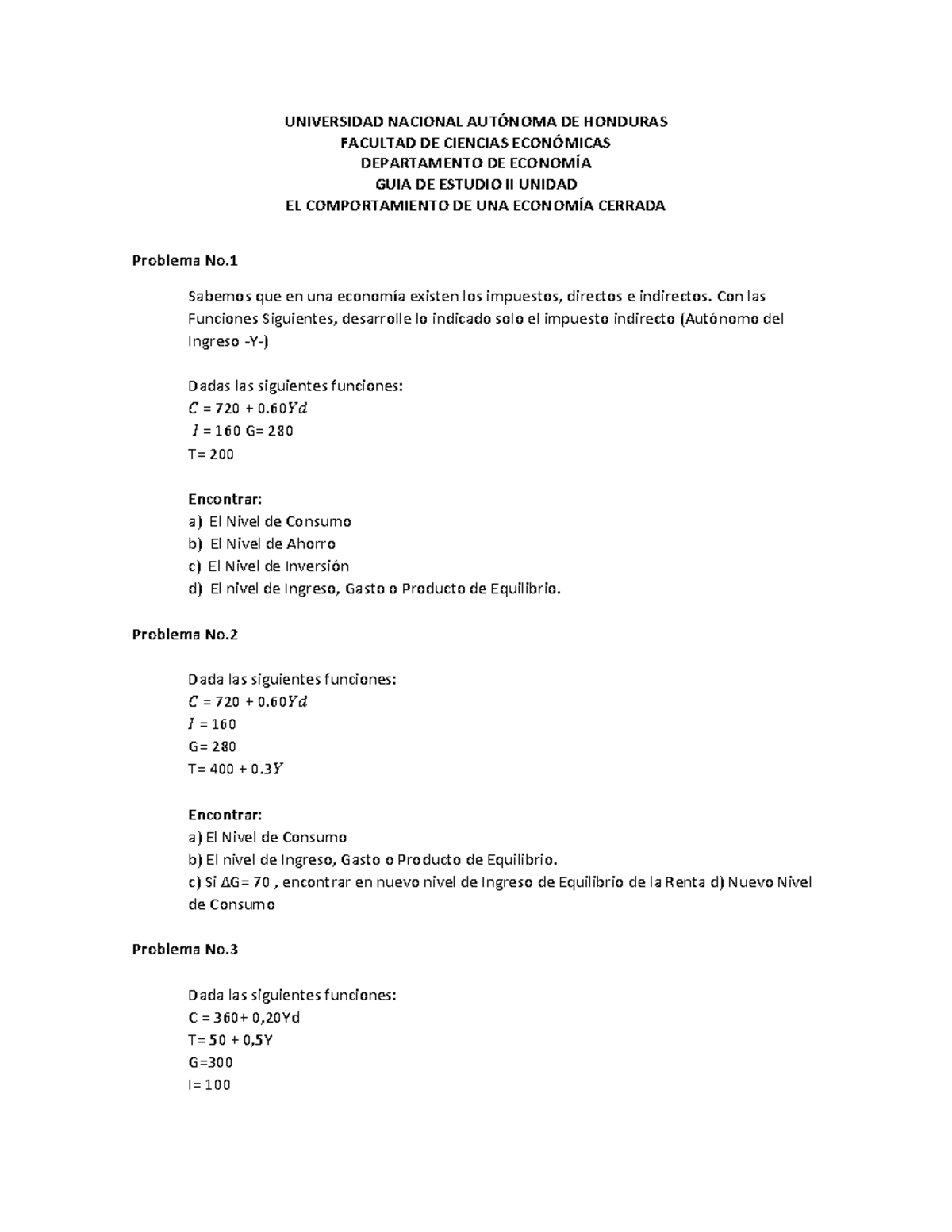 Guia de Estudio Macroeconimia II Parcial II-PAC-2022 - UNIVERSIDAD NACIONAL AUT”NOMA DE HONDURAS ...