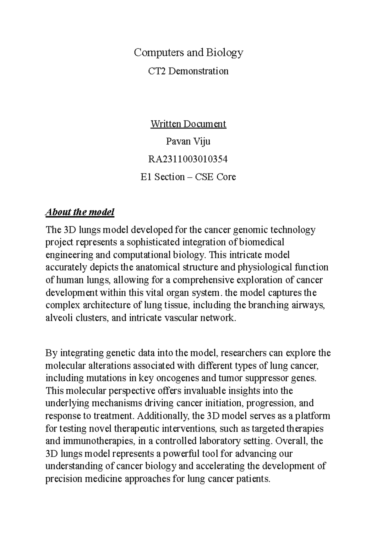Computers and Biology - This intricate model accurately depicts the ...