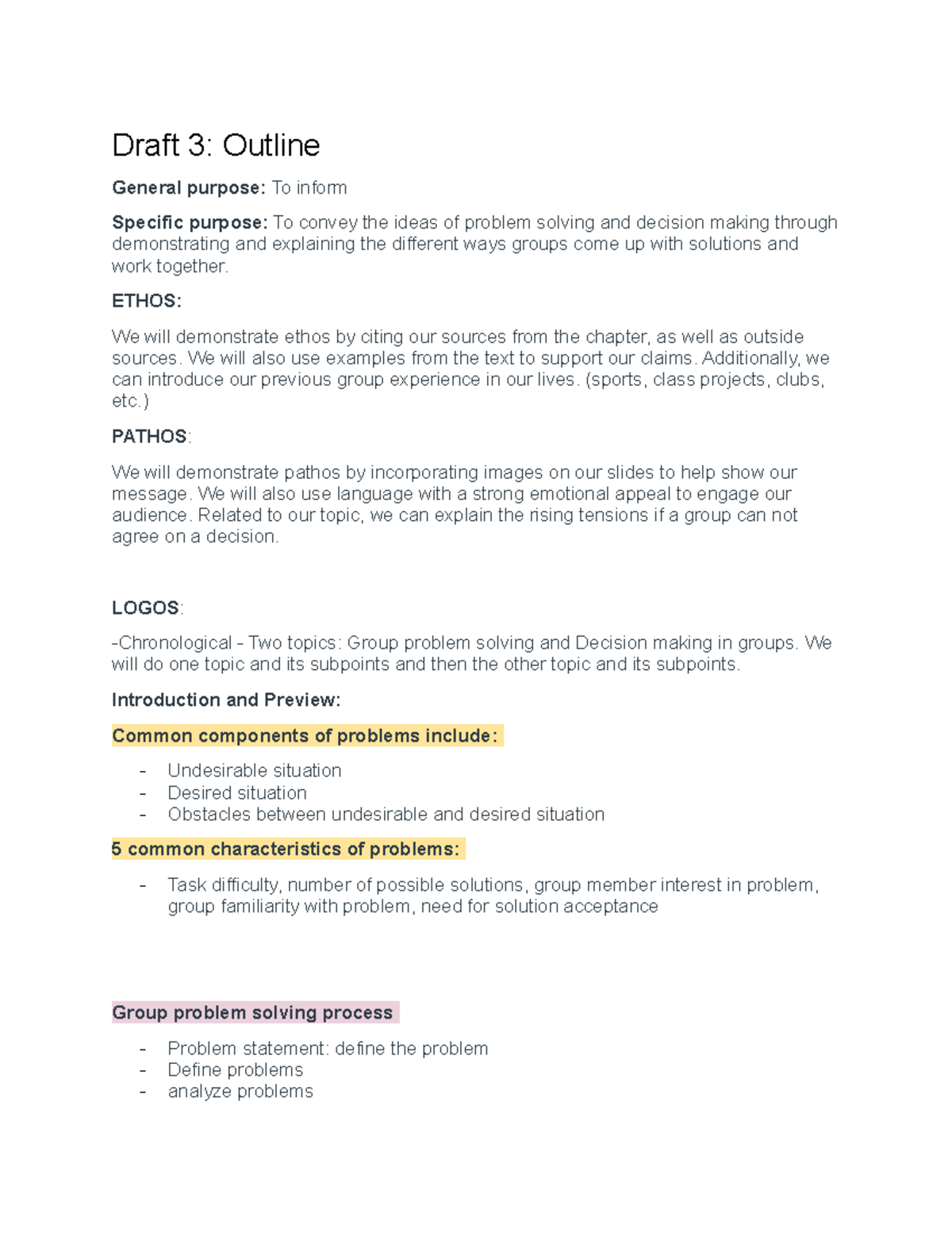 Scom draft 3 - Draft 3: Outline General purpose: To inform Specific ...