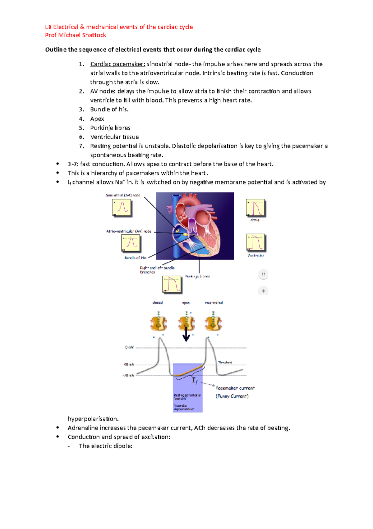 8 Electrical & mechanical events of the cardiac cycle - Prof Michael ...