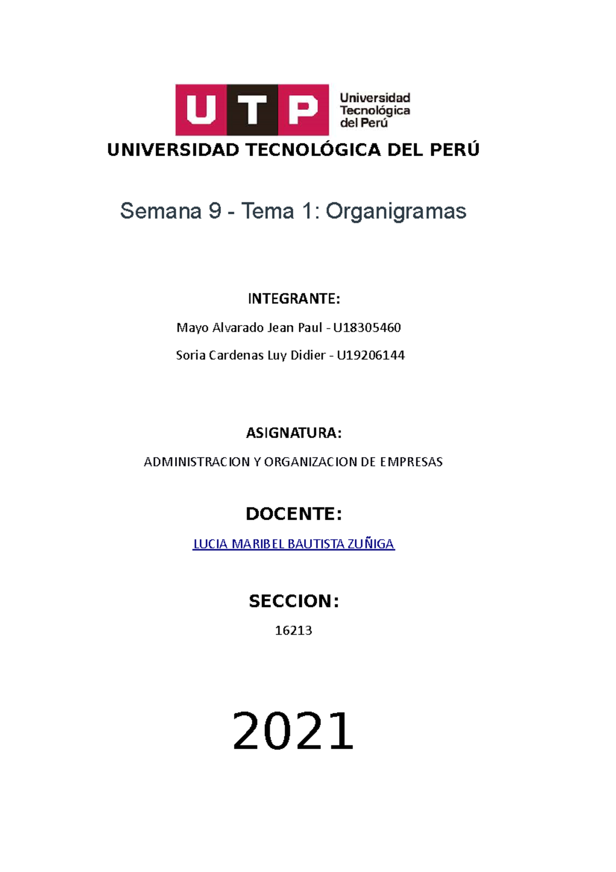 Casos 1 y 2 - dddddx - UNIVERSIDAD TECNOLÓGICA DEL PERÚ Semana 9 - Tema ...
