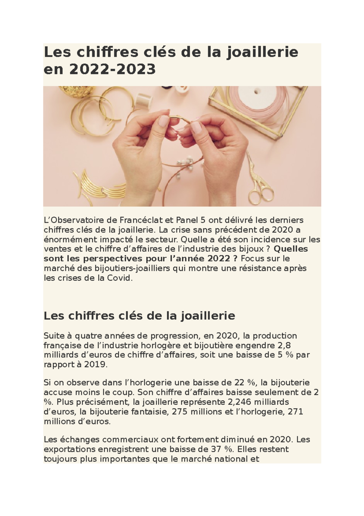 2022 11 27 document 2 - bnbnbnbn - Les chiffres clés de la joaillerie ...
