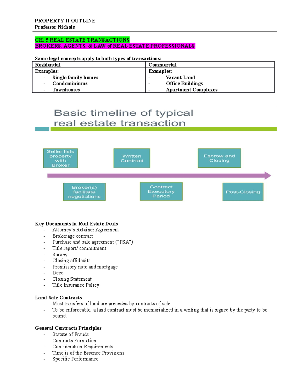 Property II Outline - notes - PROPERTY II OUTLINE Professor Nichols CH ...