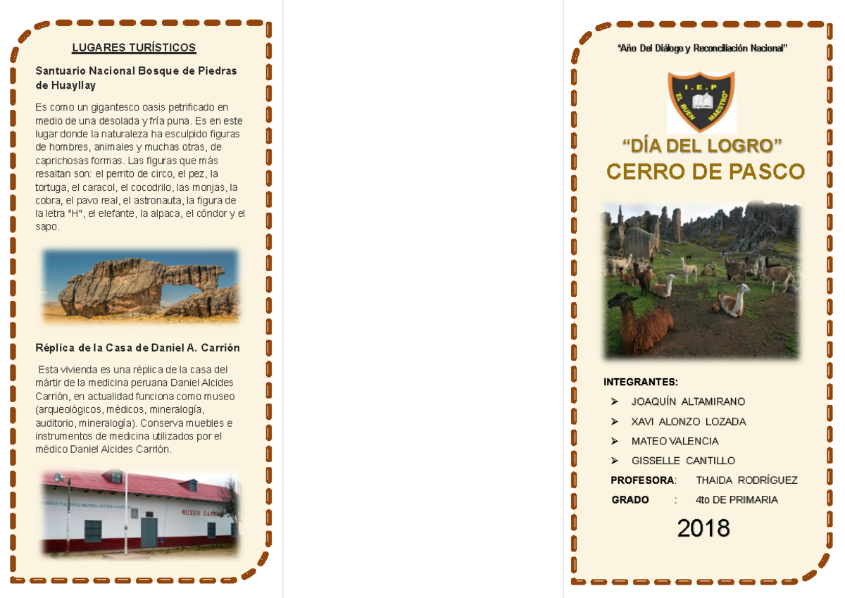 422977193 cerro de pasco - ‘‘Año Del Diálogo y Reconciliación Nacional” “DÍA DEL LOGRO” CERRO DE ...
