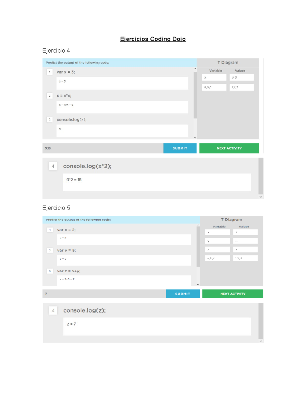 Ejercicios Coding Dojo - Programacion orientada a objetos - Ejercicios Coding Dojo Ejercicio 4 ...