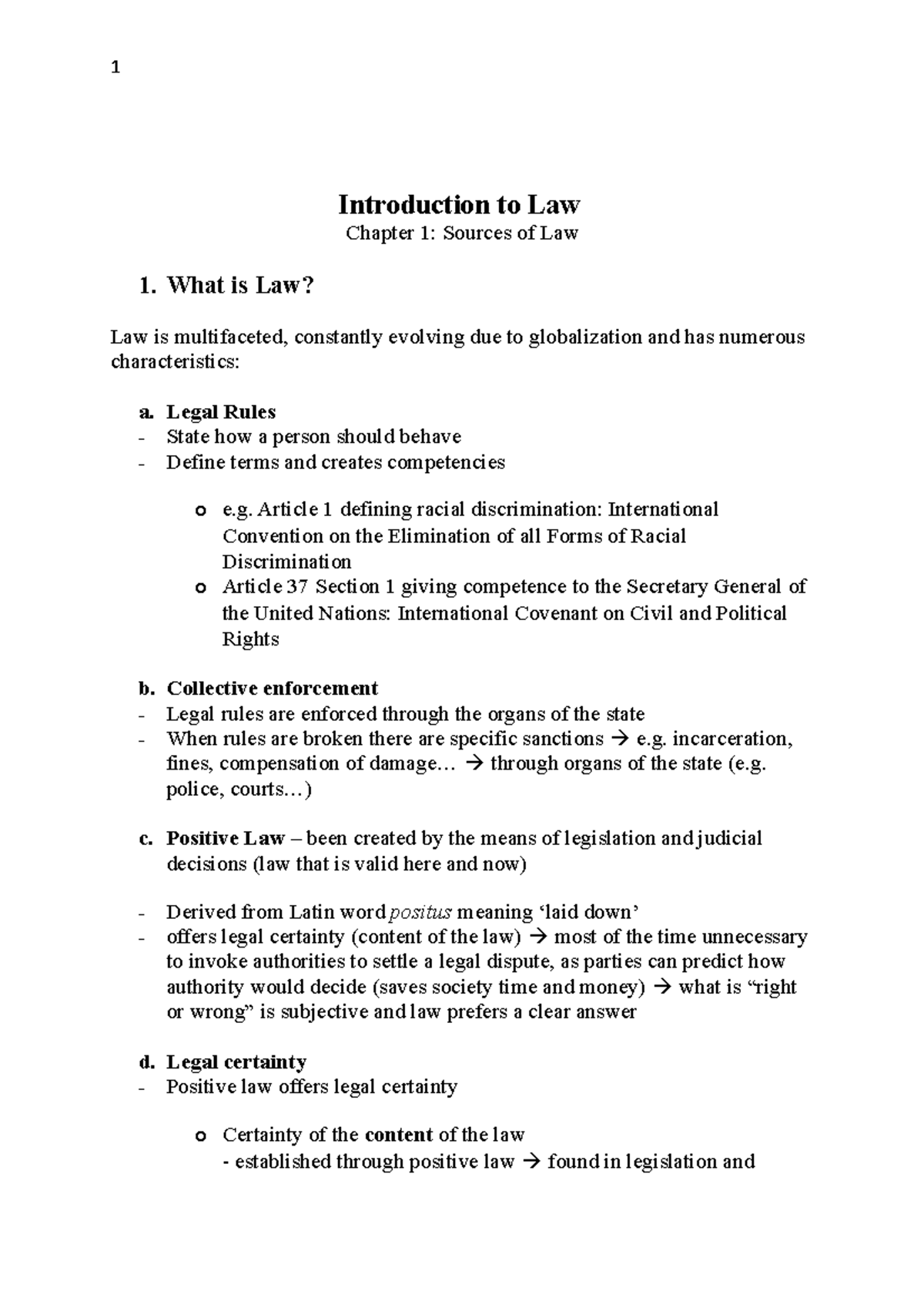 Introduction to Law - Chapter 1 - Introduction to Law Chapter 1 ...