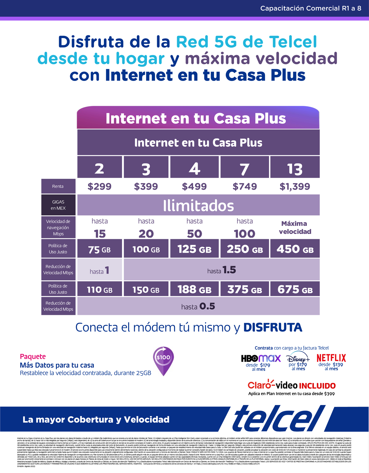 Hoja R2 Internet en tu Casa Plus Agosto - Conecta el módem tú mismo y ...