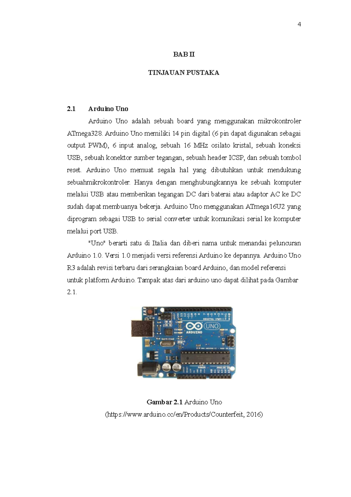 Mikrocontoller Bab Ii Tinjauan Pustaka 2 Arduino Uno Arduino Uno Adalah Sebuah Board Yang