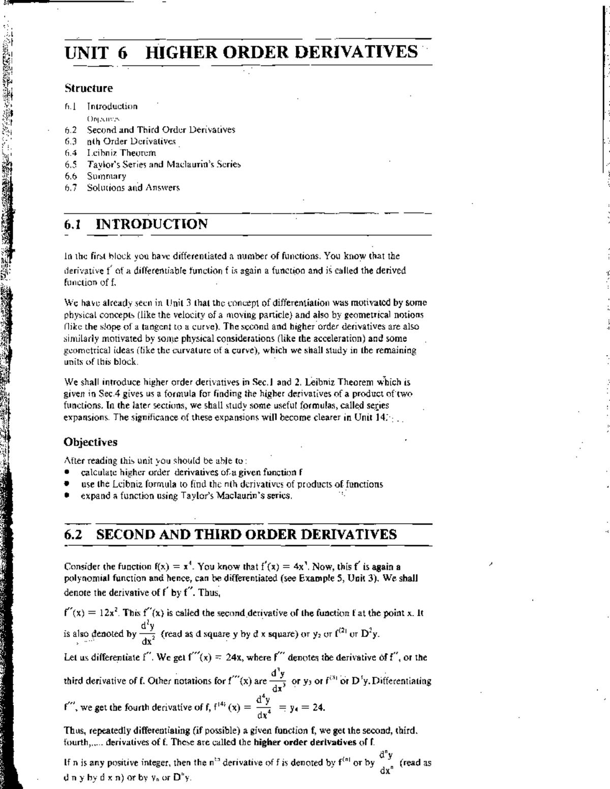 Unit-6 - Higher order derivatives - UNIT 6 HIGHER ORDER DERIVATIVES ...