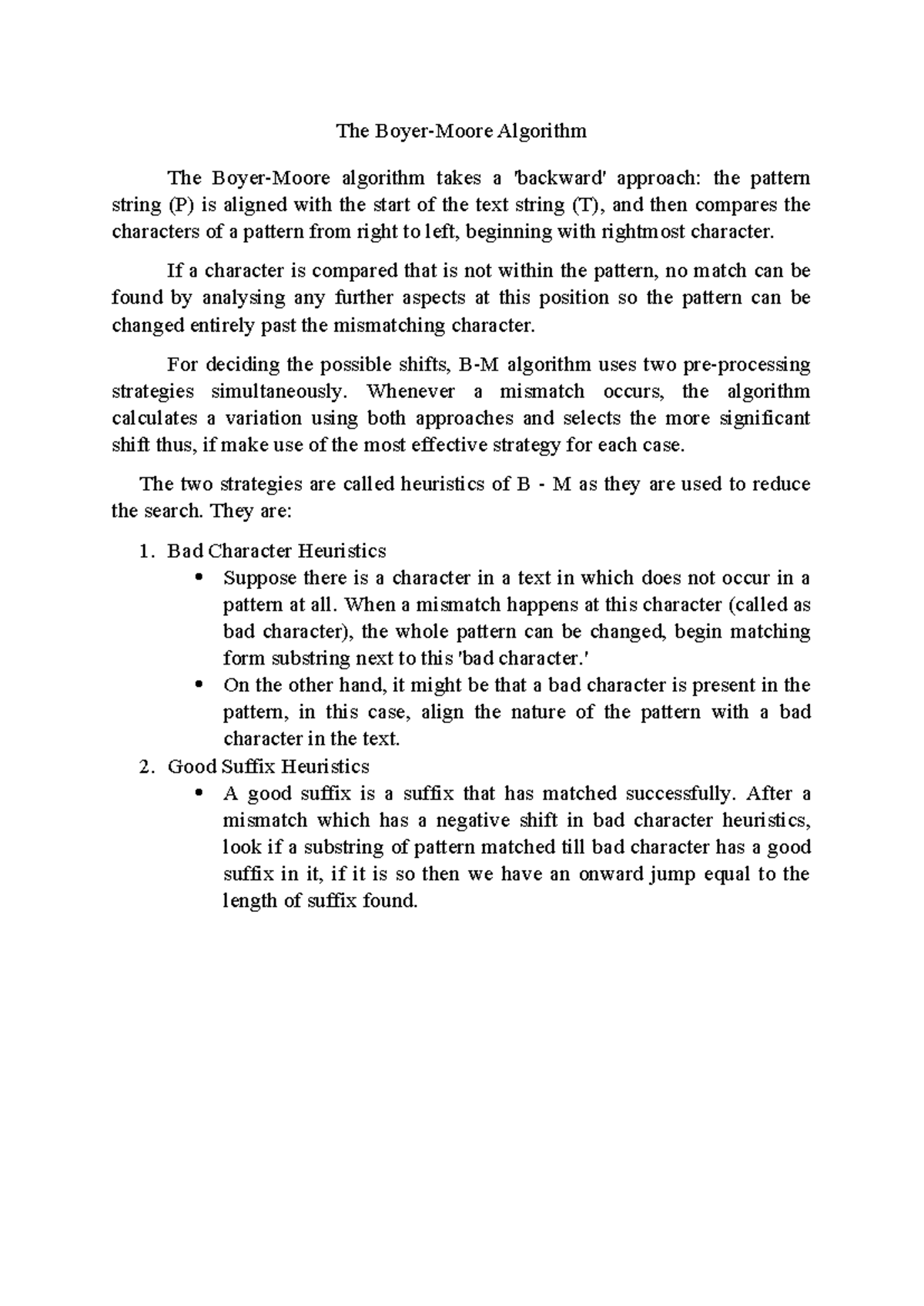 Boyer Moore - The Boyer-Moore Algorithm The Boyer-Moore algorithm takes ...