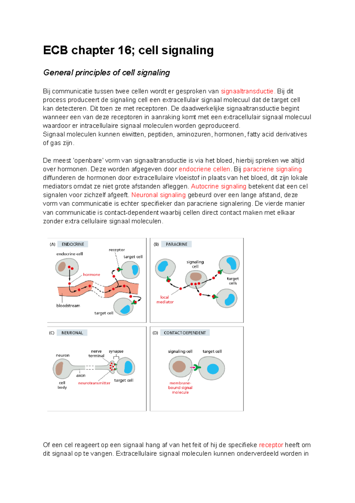 ECB chapter 16; cell signaling - ECB chapter 16; cell signaling General ...