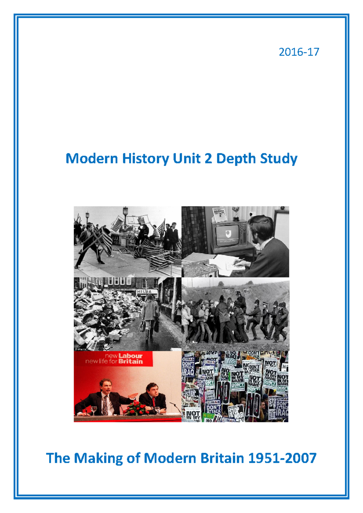 Modern unit 2 guide tes - 2016- Modern History Unit 2 Depth Study The ...