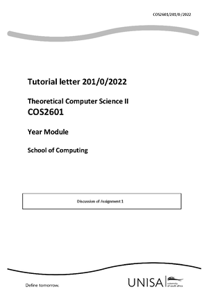COS2601-2021-202 Assignment solution - COS2601/202/ Tutorial letter 2 ...