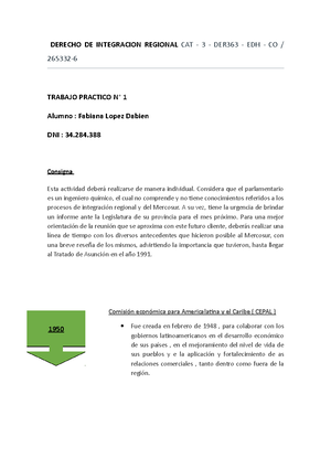 Trabajo Práctico N 4 Tp4 Derecho De Integración Regional Siglo 21