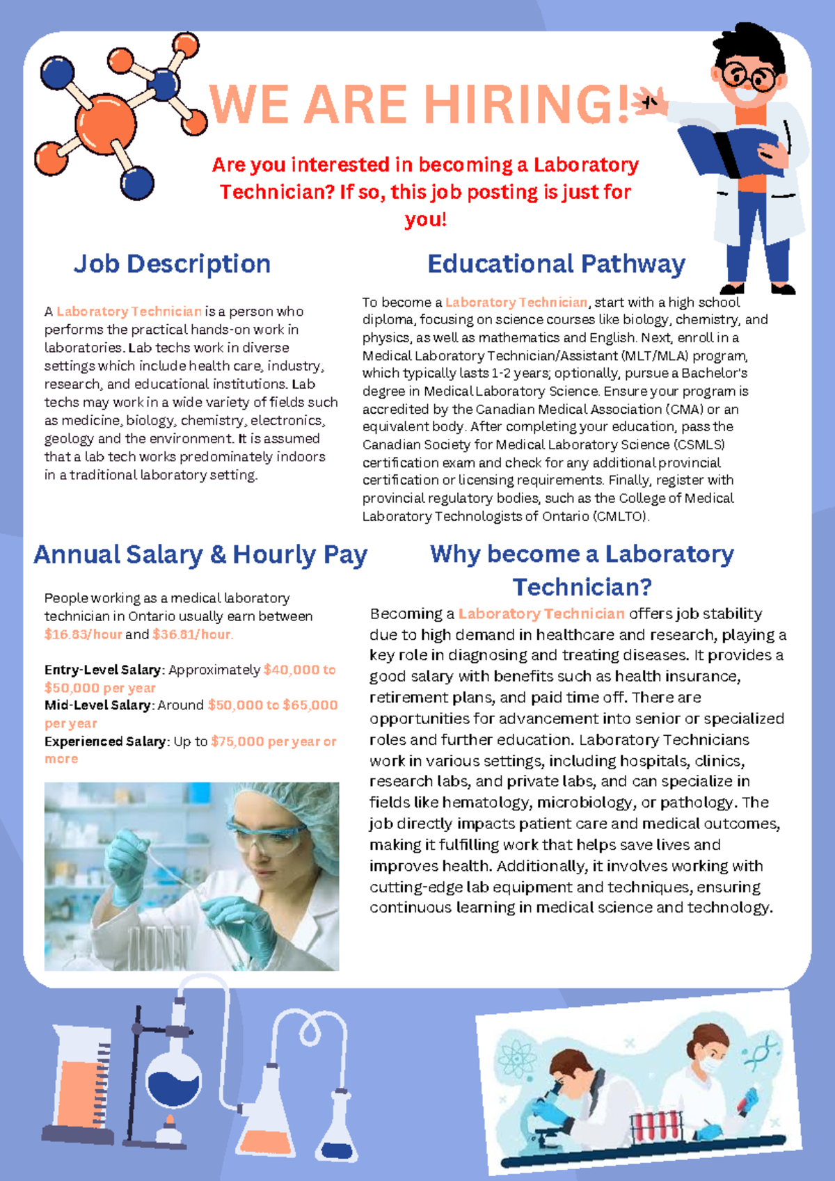 Blue Illustration Experiment Blank Paper A4 Document Page Border - WE ...