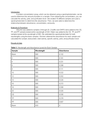 Post Lab 1 - Buffers and pH - Introduction Buffers are an essential ...