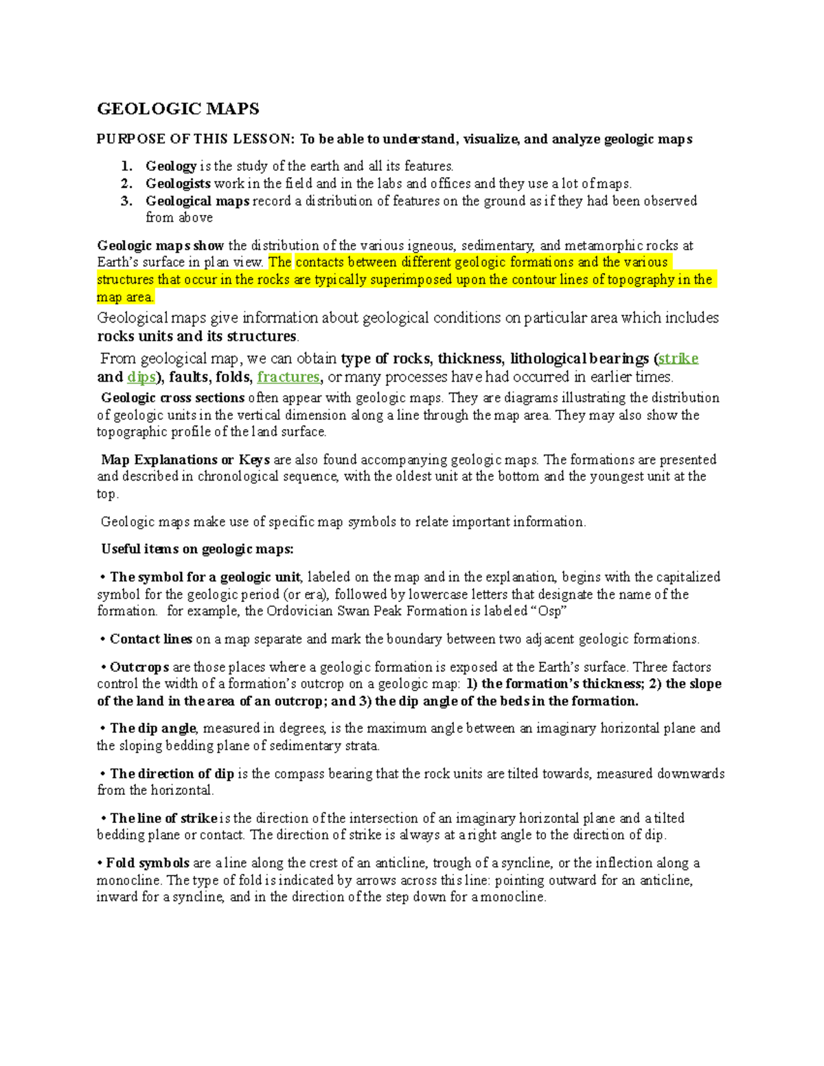 1633352527562 Lecture Notes { Geotech} - GEOLOGIC MAPS PURPOSE OF THIS ...