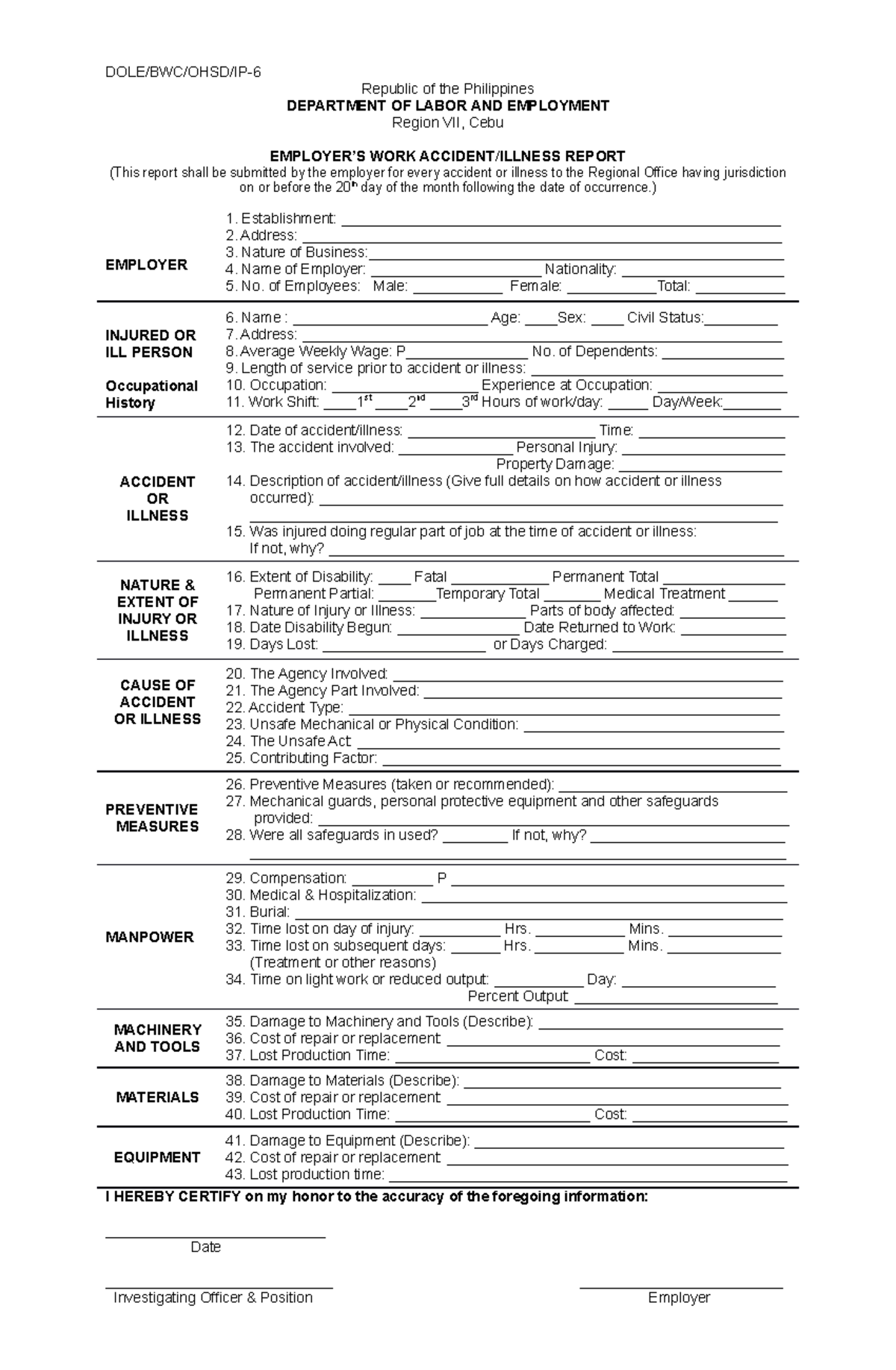 268 2019 0926 16 58 09 employer's work accident report - DOLE/BWC/OHSD ...