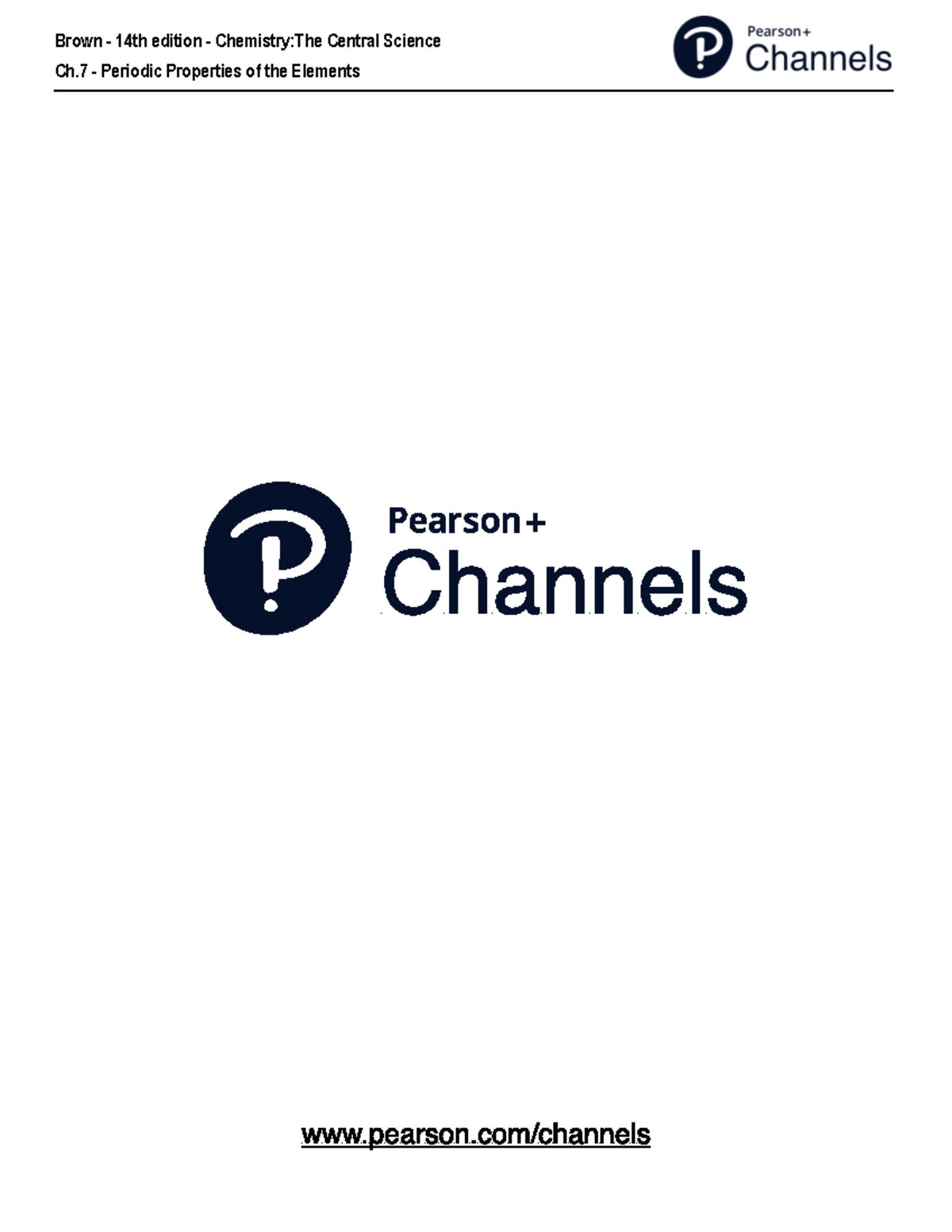 Ch.7 - Periodic Properties of the Elements - Ch - Periodic Properties ...