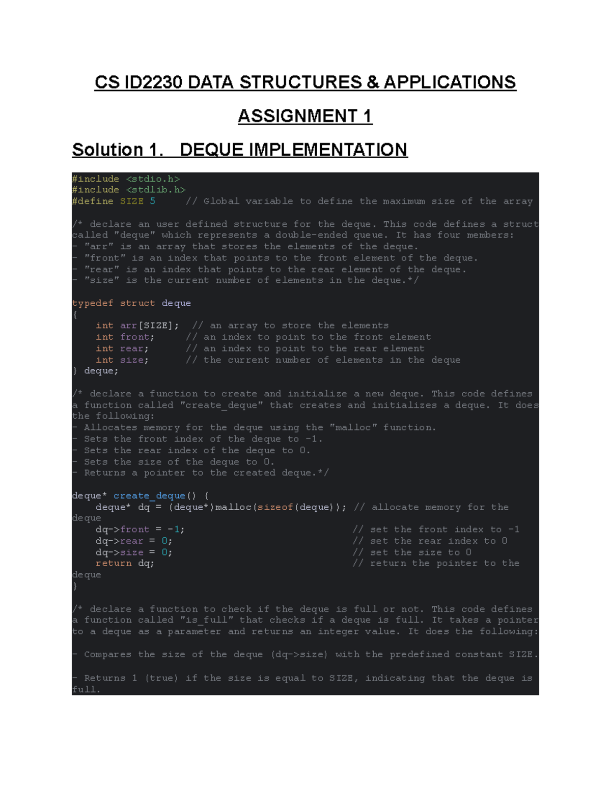 01 DSA Assign 1 Final Submission AI23 Mtech 13004 Tarun Jalota - CS ...