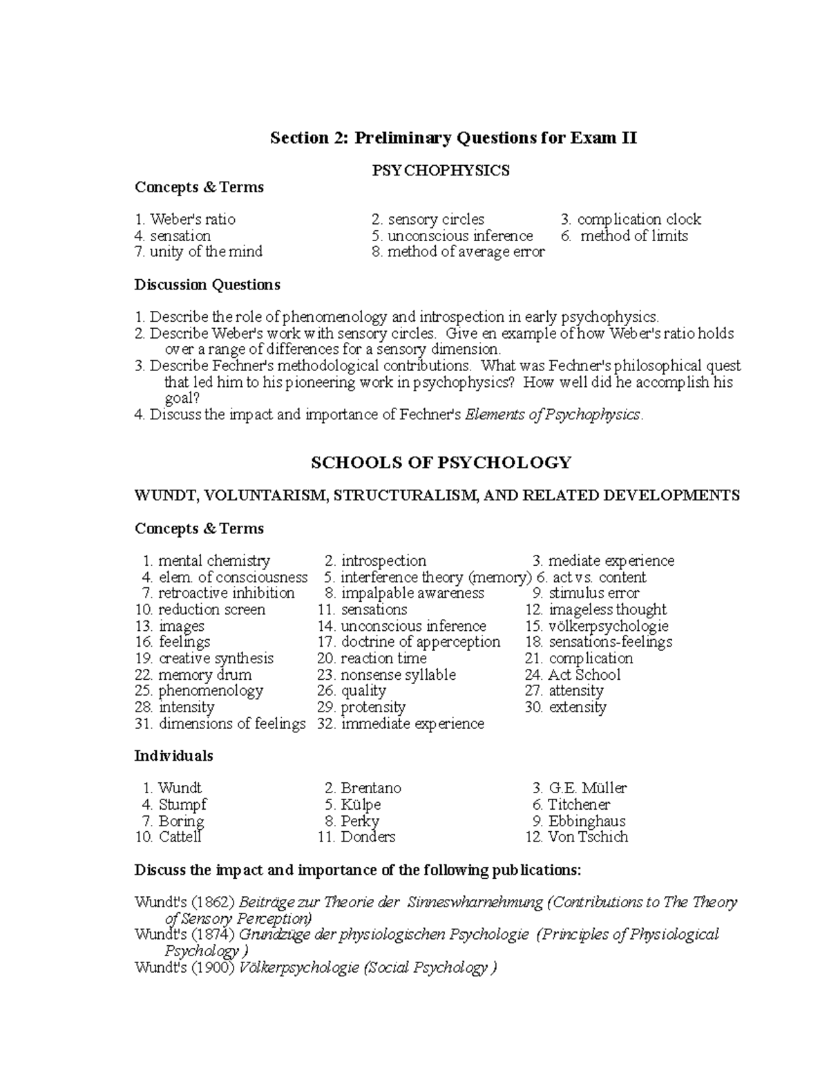 Exam II Preliminary Study Questions S 2021(1) - Section 2: Preliminary ...