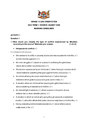 2020 Gr 12 LO Summary - Notes - Grade 12 Life Orientation CAT ...