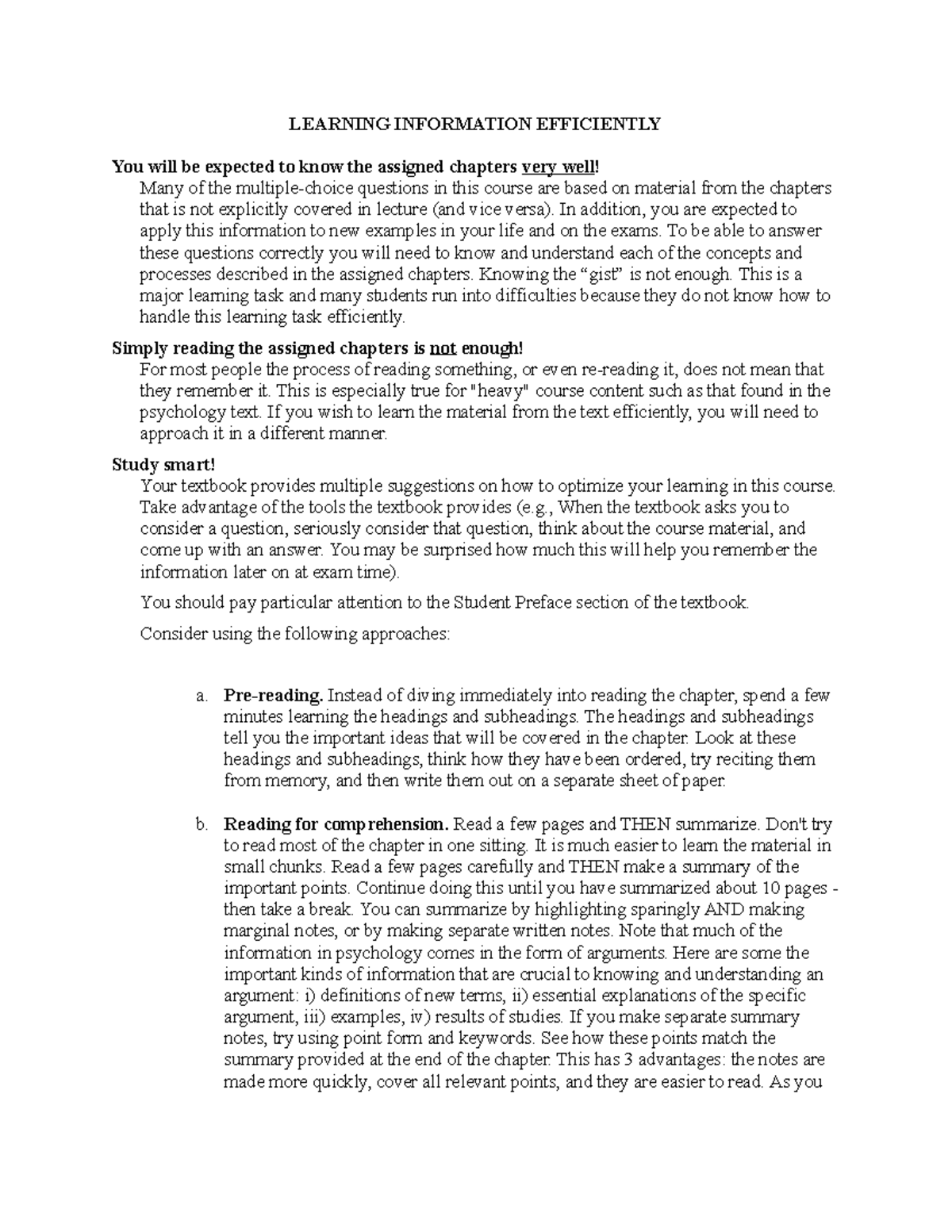 Learning Information Efficiently - LEARNING INFORMATION EFFICIENTLY You ...