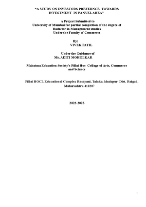 NGO - the following internship report I found online is on NGO - Page 1 ...