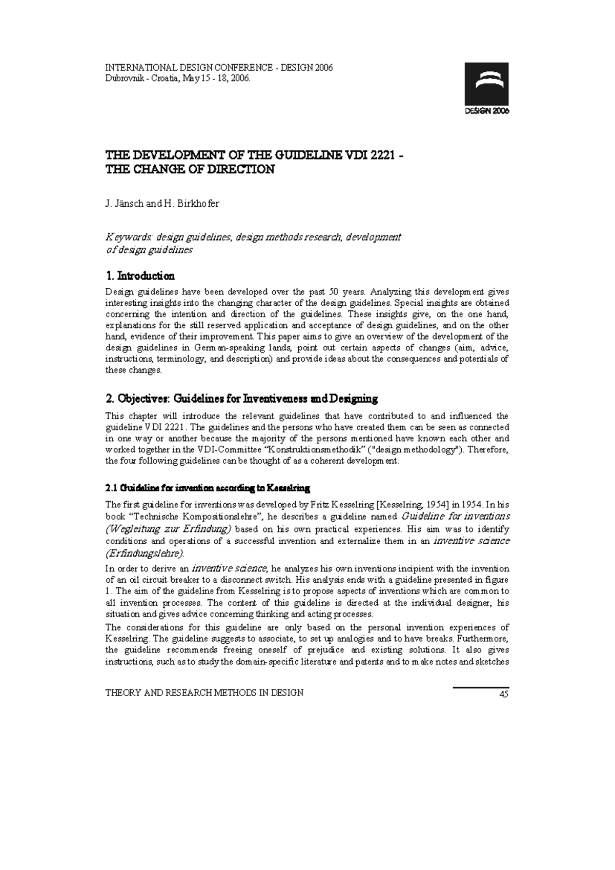 VDI 2221 0 - THEORY AND RESEARCH METHODS IN DESIGN INTERNATIONAL DESIGN ...