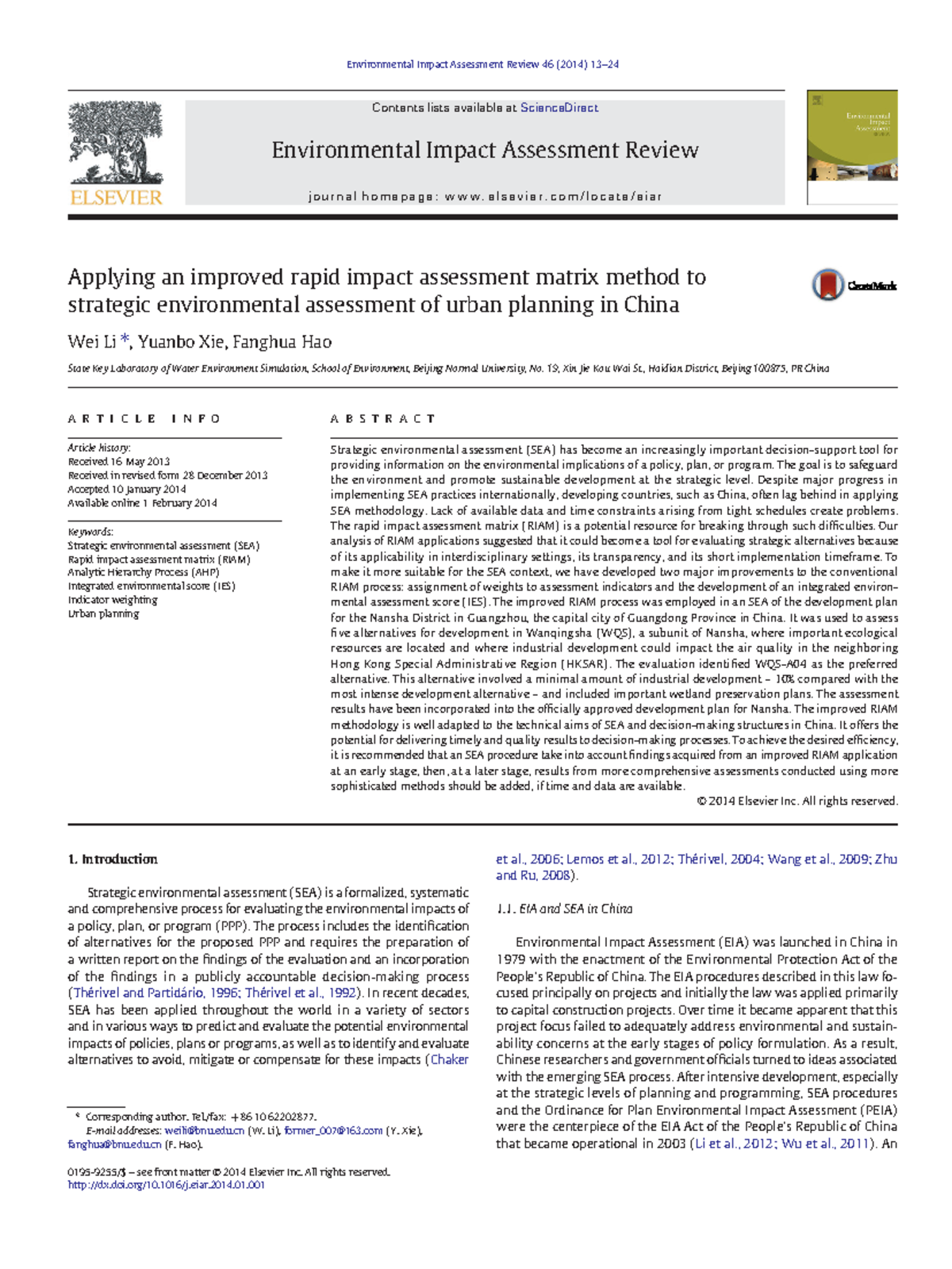 Li 14 - Artículo de investigación - Applying an improved rapid impact ...