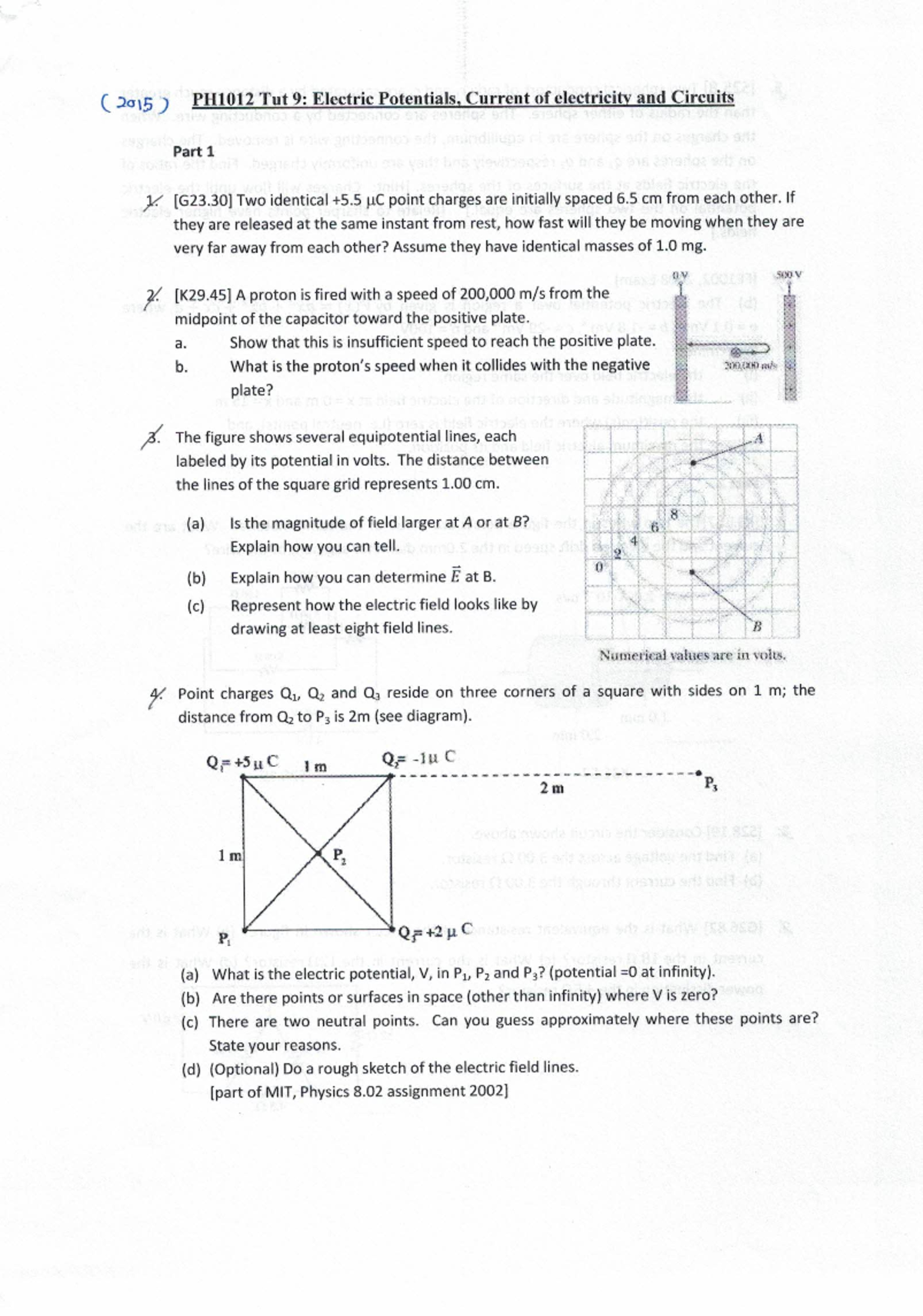 2015 ph1012 tutorial 9 solution - PH1012 - Studocu