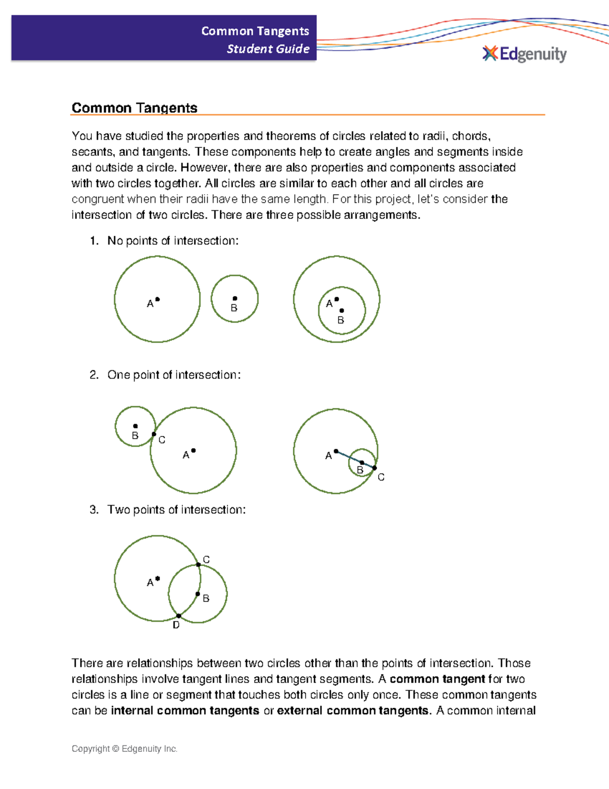 Kami Export - Common Tangent Project Student Guide - Common Tangents ...