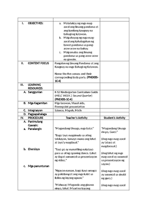 Flexi-teaching - Lesson plan and modules - Name: Santos, Edhrian Course ...