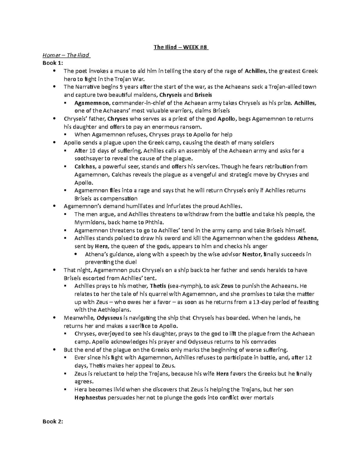 The Iliad Classics 2d03 - The Iliad – WEEK #8 Homer – The Iliad Book 1 ...