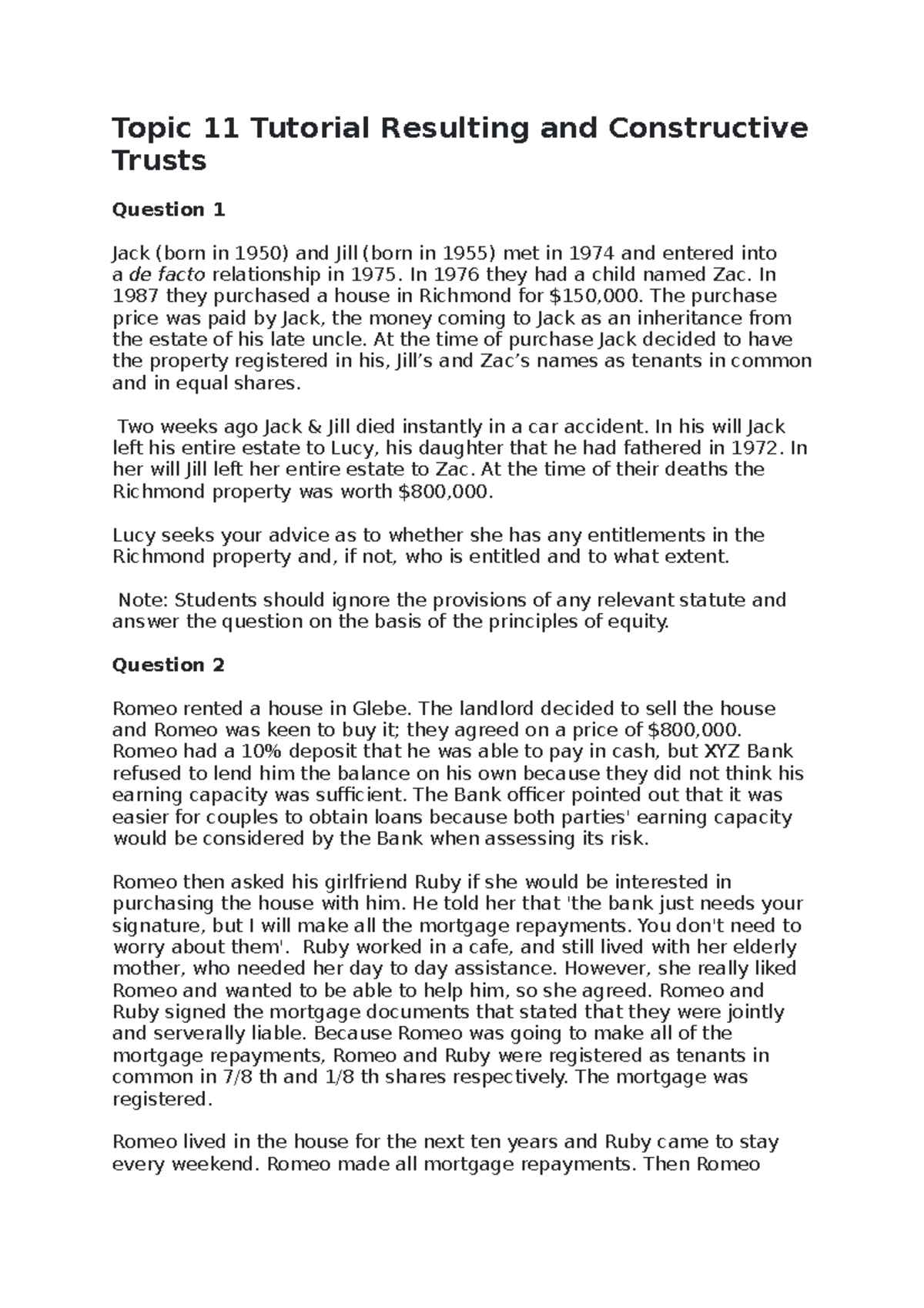 Topic 11 questions - Topic 11 Tutorial Resulting and Constructive ...