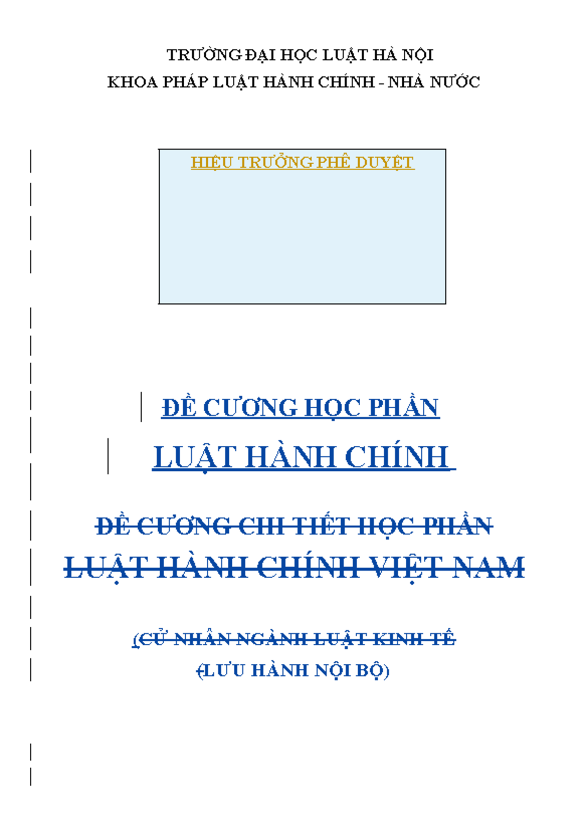 Luật-hành-chính 3TC LKT-K47 - TRƯỜNG ĐẠI HỌC LUẬT HÀ NỘI KHOA PHÁP LUẬT HÀNH CHÍNH - NHÀ NƯỚC ...