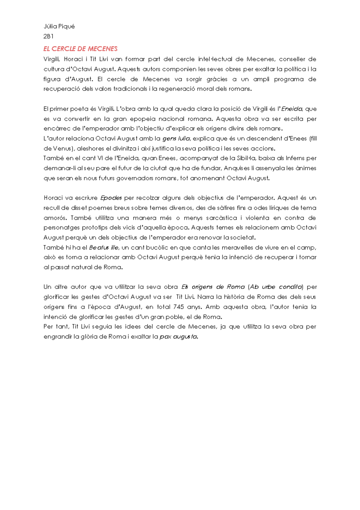 el cercle de Mecenes explicació - Júlia Piqué 2B EL CERCLE DE MECENES ...