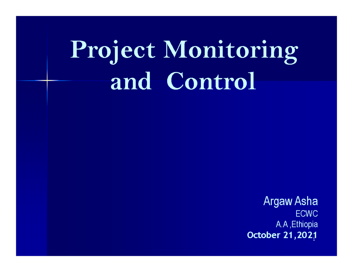 Argaw Calculation of PMC ECWC - Project Monitoring and Control Argaw ...