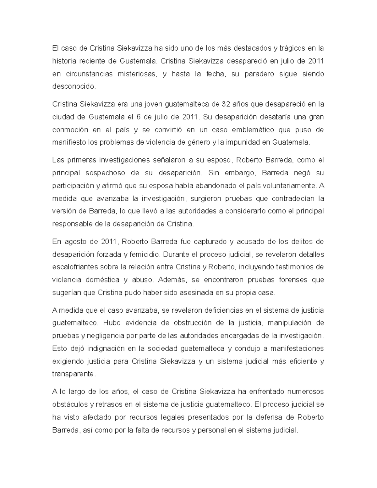 Cristina siekavizza - Cristina Siekavizza desapareció en julio de 2011 ...