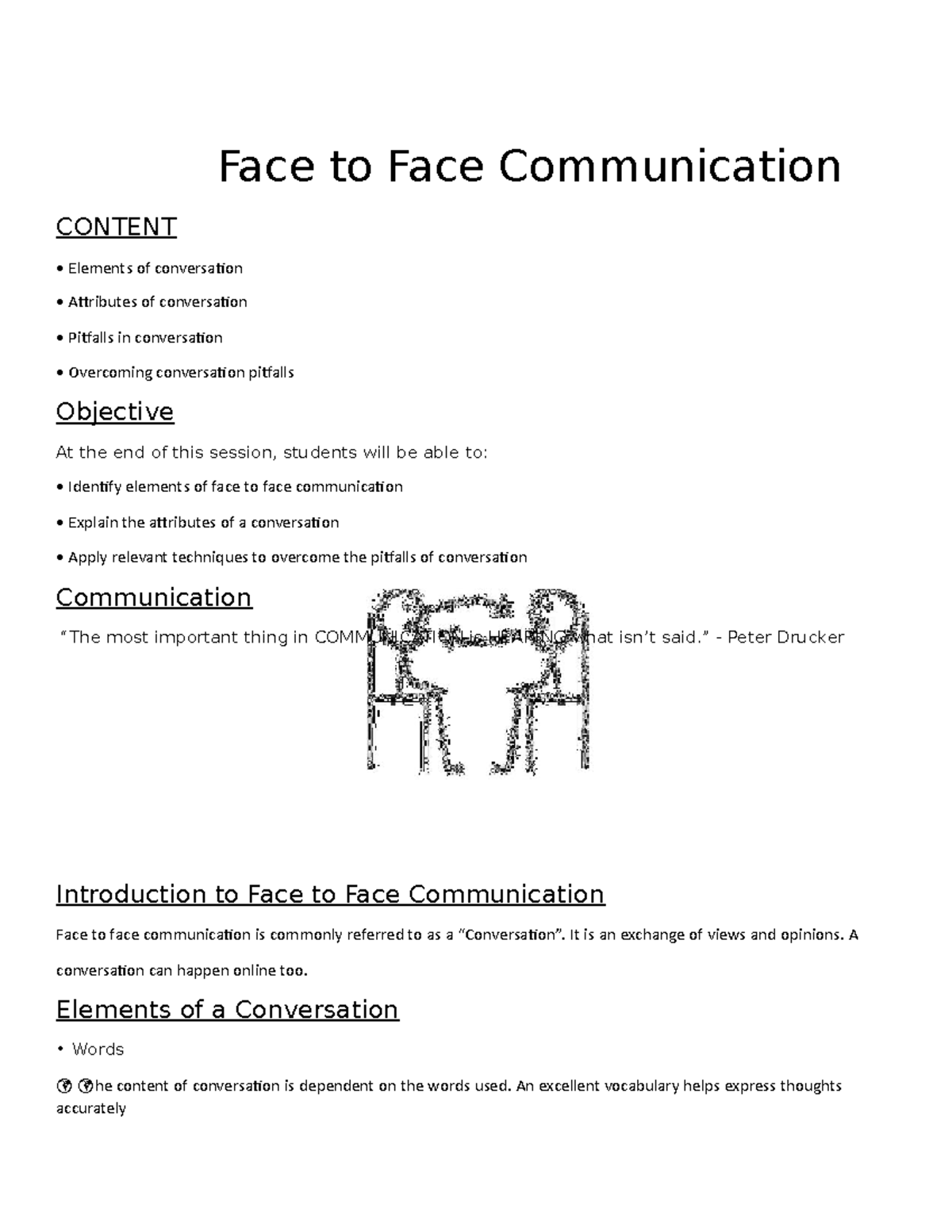 Chapter - 9 Face to Face Communication - Face to Face Communication ...