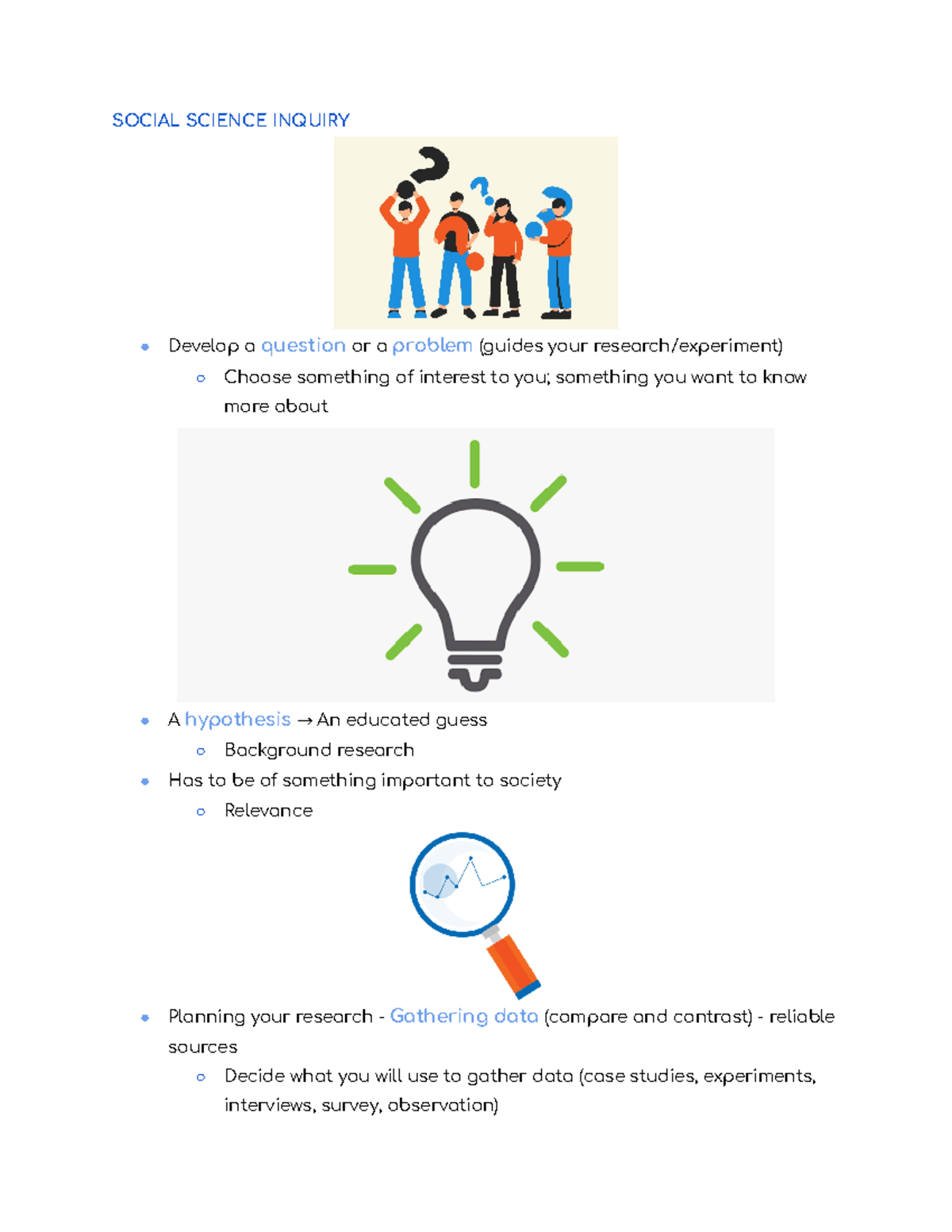 HSB4U Social Science Inquiry - SOCIAL SCIENCE INQUIRY Develop a ...